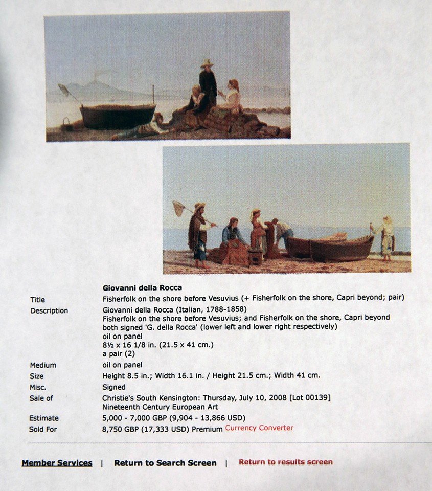 19th Century Oil Painting, Interior Scene signed Giovanni della Rocca ...