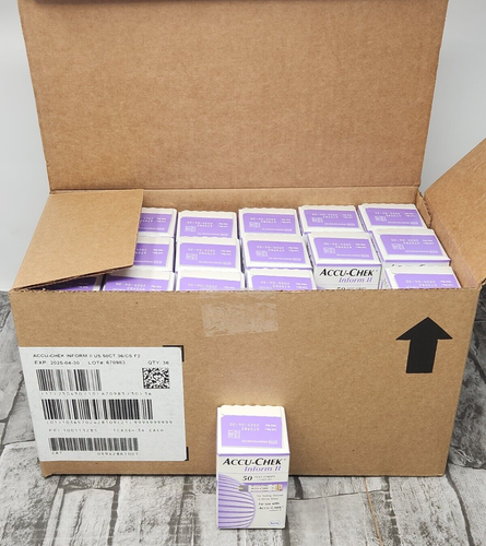Case of 36) Accu-Chek Inform II Blood Glucose Test Strips, 50 Box Exp ...