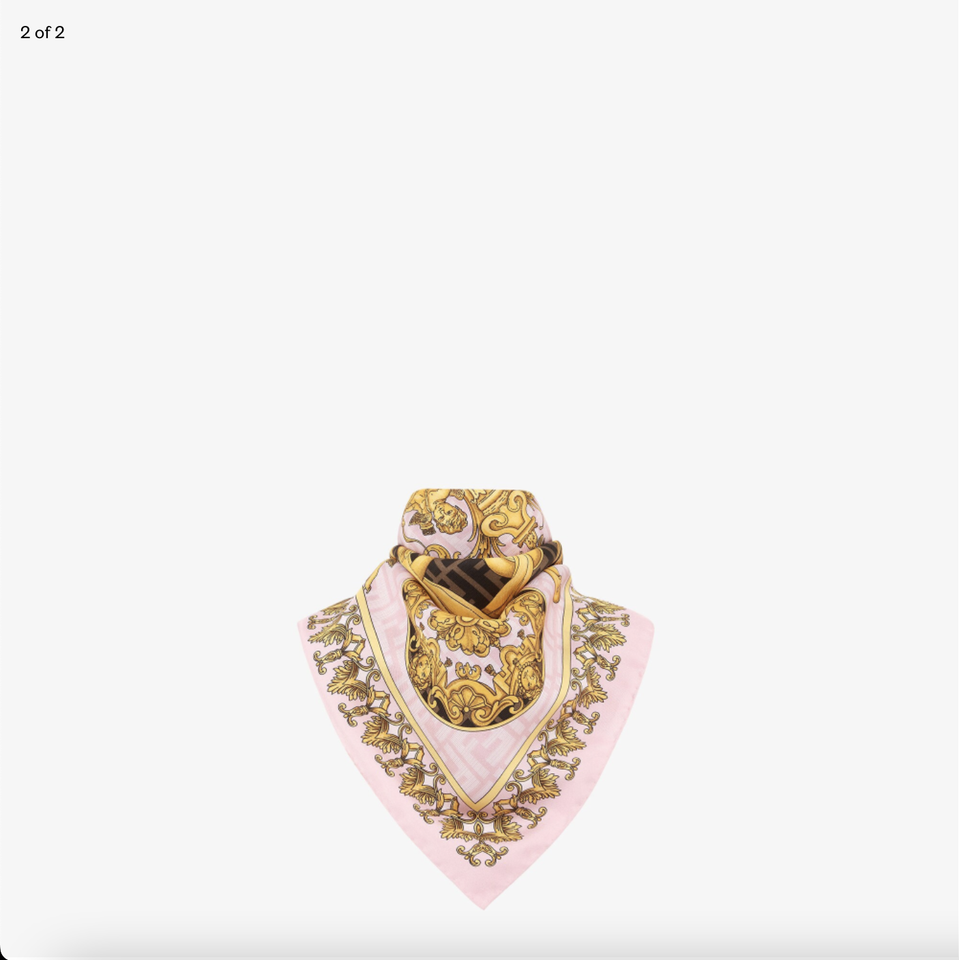 Brand New Fendace Fendi by Versace Foulard multicolor pink silk scarf ...