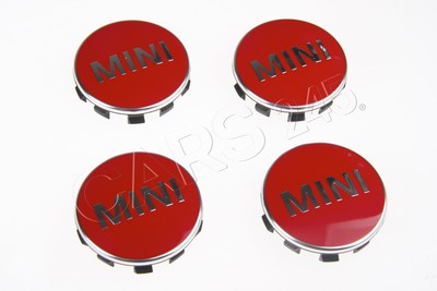 Genuine MINI Cooper 52mm Chili Red Wheel Center Cap Set 4 Pcs | eBay