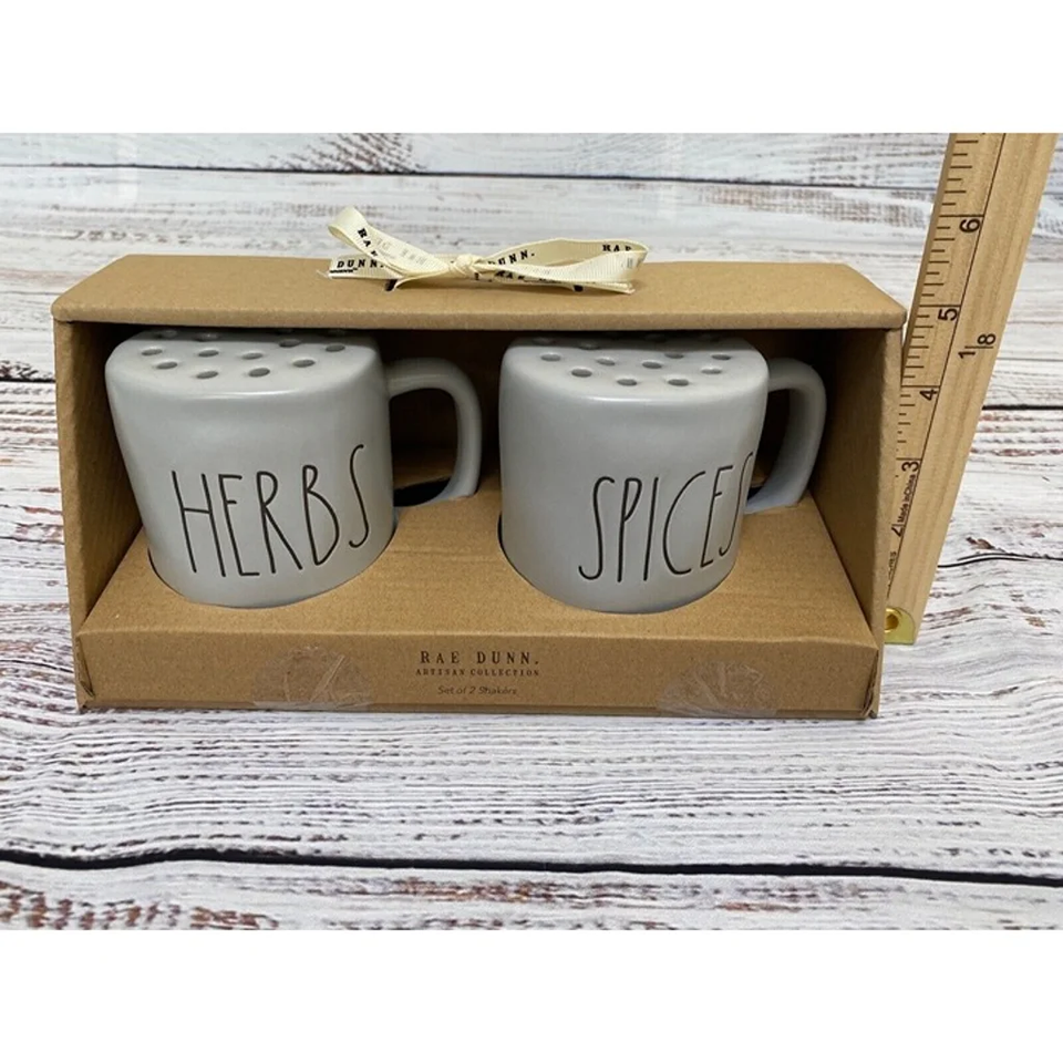 NEW Rae Dunn Herbs Spices Set of 2 Shakers | eBay