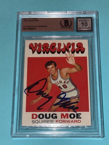 DOUG MOE Signed 1971-72 TOPPS ROOKIE Card #181 Beckett (BAS) RC AUTO ...