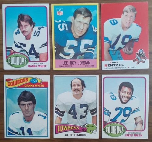 1975 CLIFF HARRIS (RC) + 1976 RANDY WHITE (RC) + 4 MORE COWBOY ROOKIE ...