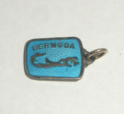 Vintage Sterling silver Enamel guilloche Bermuda Charm Meka Denmark | eBay