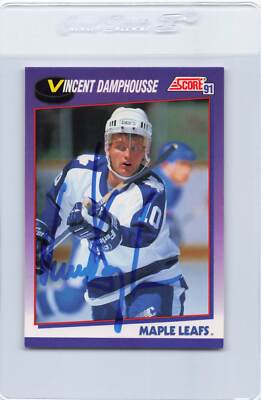 1991/92 Score #300 Vincent Damphousse Maple Leafs Signed Auto *J7103 | eBay