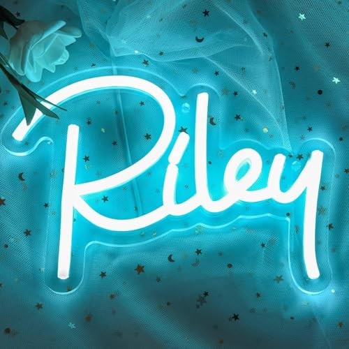 Riley Name Neon Sign,LED Name Neon Light for Kids Bedroom,Birthday ...