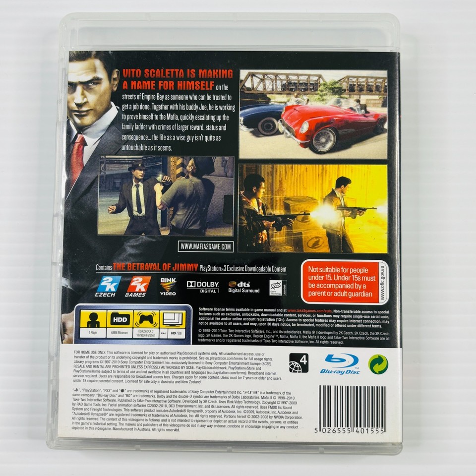 Mafia II 2 PS3 PlayStation 3 With Poster Tracked Postage | eBay Australia
