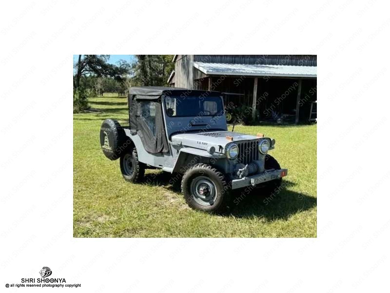 Canvas Half Cabin Soft Top with Frame & Door Frame For Willys Jeep CJ2A ...