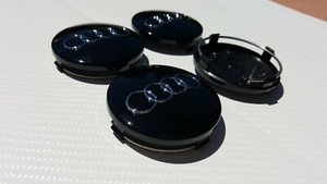 Set of 4 Black Audi Wheel Center Cap Chrome Logo 60 MM - A3,A4,A6,A8,TT ...