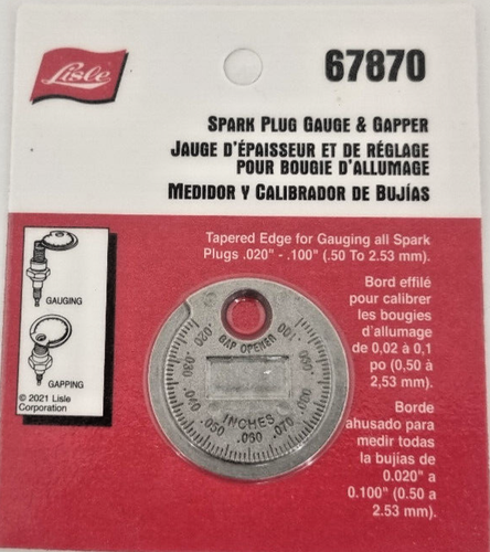 GENUINE LISLE USA QUALITY Spark Plug "COIN" Feeler Gauge Tool WORKSHOP ...
