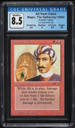 MTG ALI FROM CAIRO Magic Arabian Nights 🔥 CGC 8.5 🔥 NM-MT+ Restricted ...