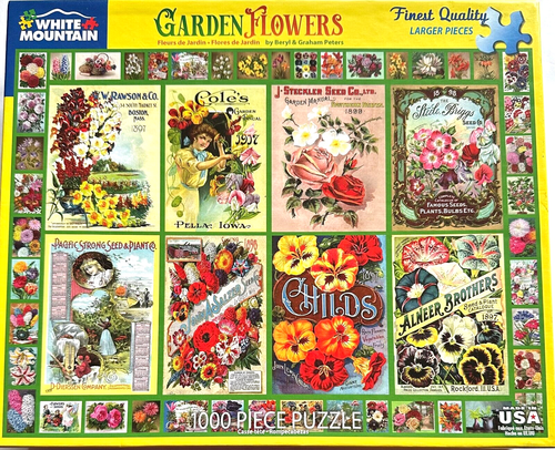 Garden Flowers CMP 1000 pc Puzzle Flower Seed Packets Pansies Roses ...