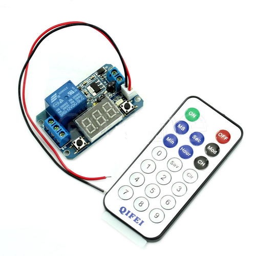 12V LED Digital Programmable Timer Relay Module + IR Remote Control ...