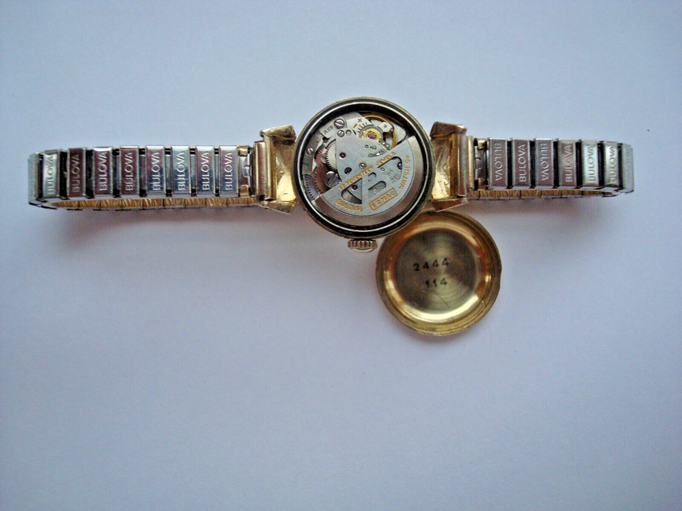 Bulova M4 Lady's Self-winding Watch 17j. 6CMAC Art-deco Org. Band 1960 ...