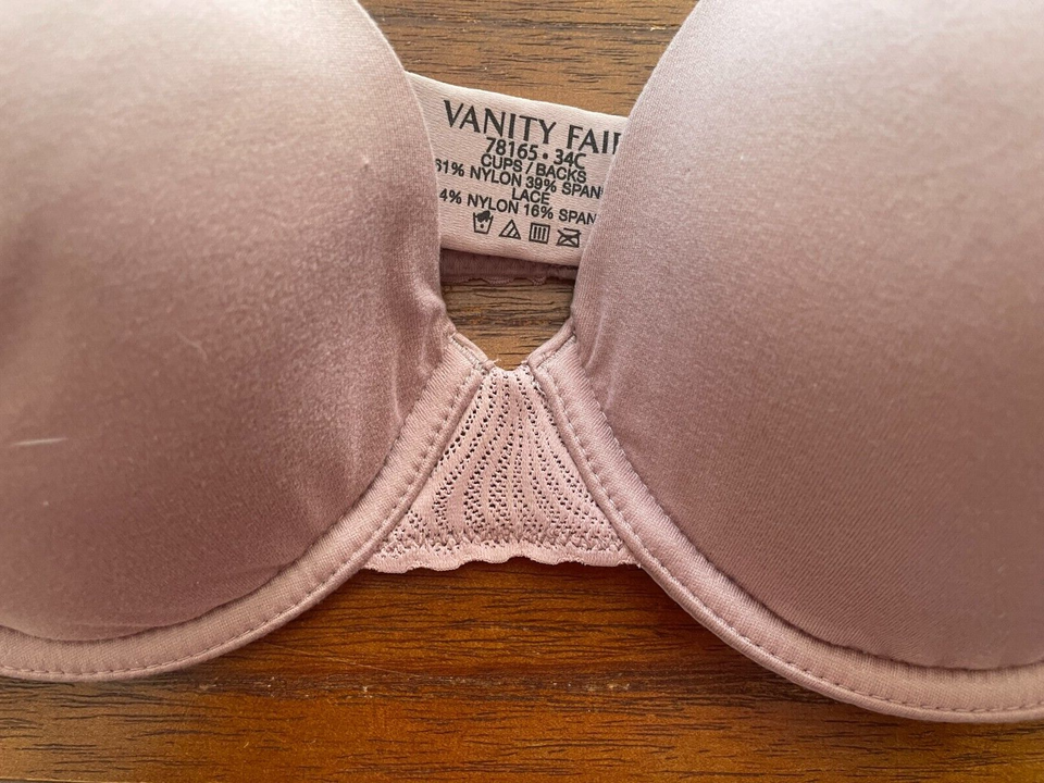 New Vanity Fair Mauve 78165 Effortless Underwire Bra 34C 36C MSRP $50 ...