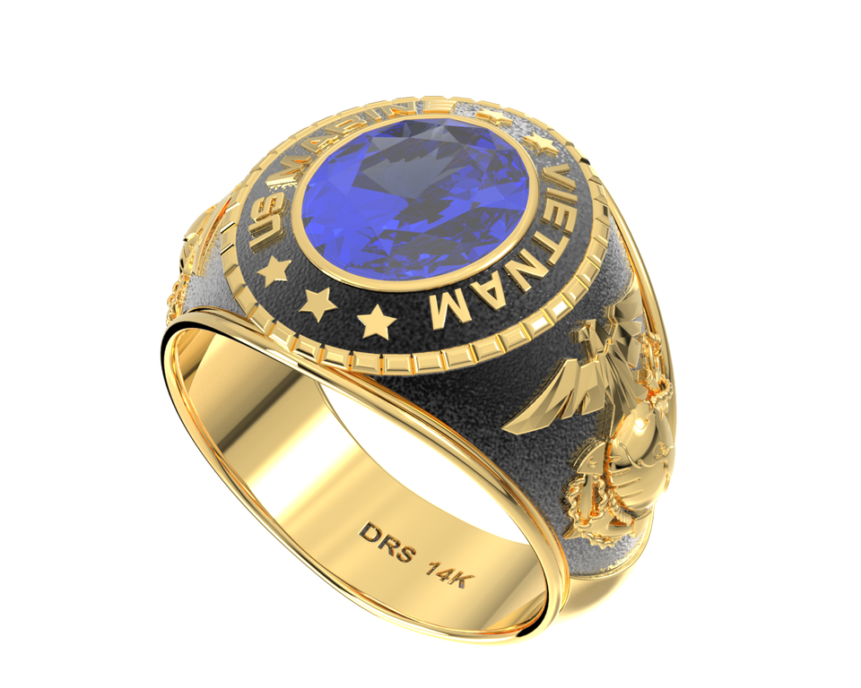Vietnam Men's 10k Yellow or White Gold US Marine Corps Military Ring | eBay