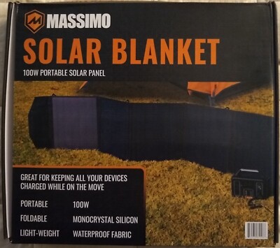 Massimo 100W Portable Solar Blanket Panel Lightweight/Foldable ...
