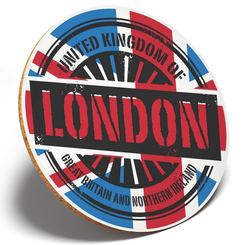 1 x London England UK - Round Coaster Kitchen Student Kids Gift #6026 ...