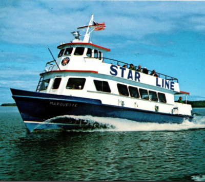 Star Line Boats to Mackinac Island St Ignace Michigan Vintage Postcard ...