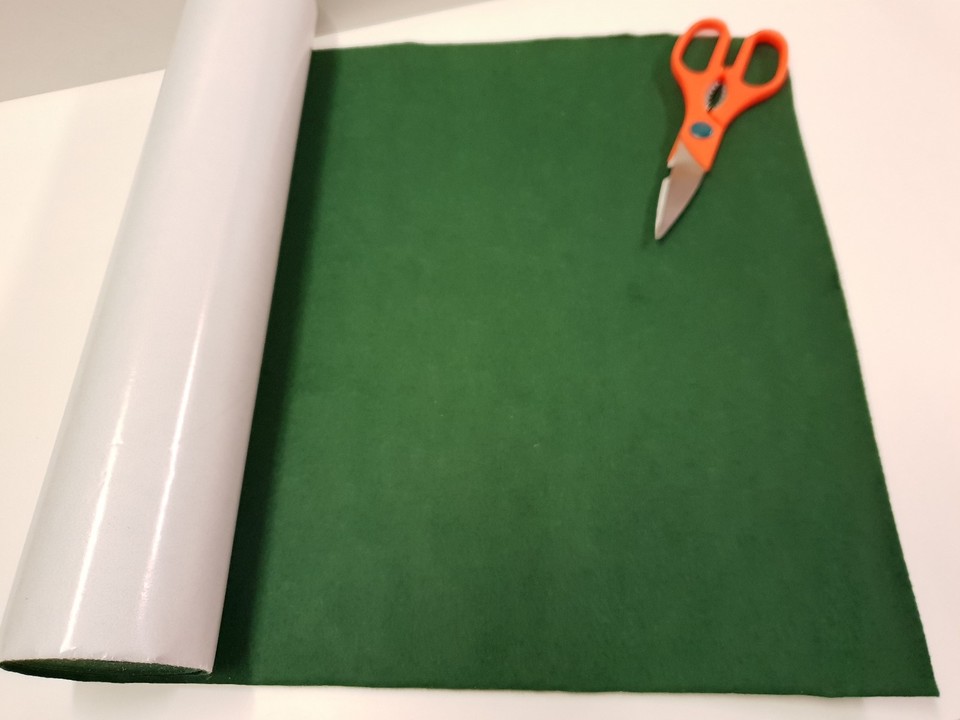 3 Metre's x 450mm wide roll of GREEN STICKY BACK SELF ADHESIVE FELT ...