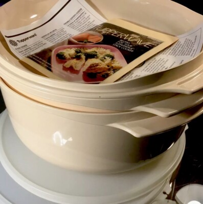 5 PC NEW USA VINTAGE Tupperware (Tupperwave) Stack Cooker for Microwave ...