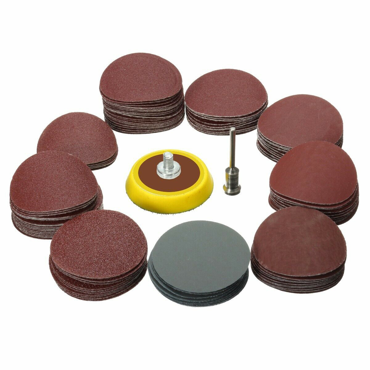 Abrasives 1'' Sander Backer Plate Pad 1/8 inch Shank+100 x Sanding ...