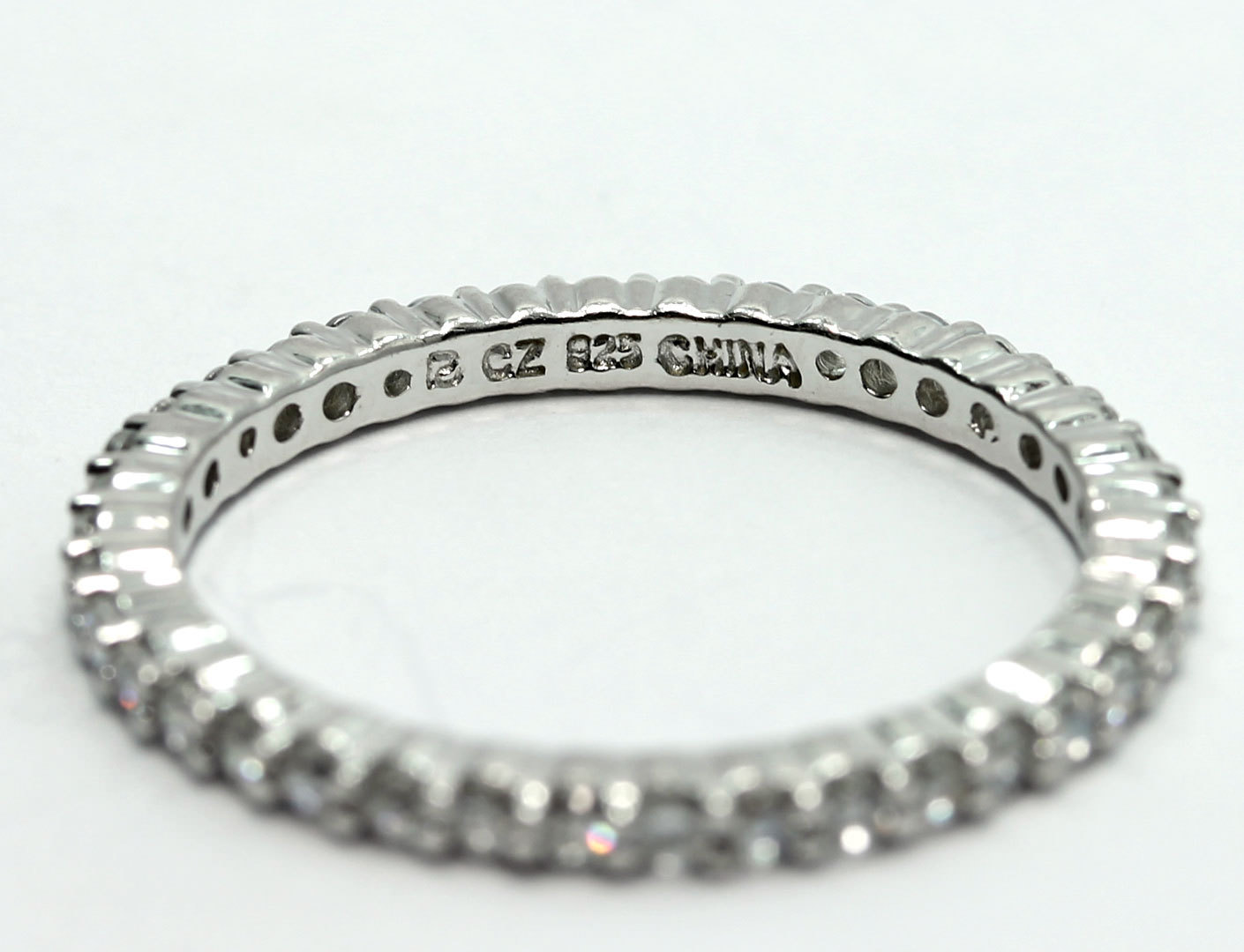 Sterling Silver Round CZ Cubic Zirconia Eternity Band Ring Size 9.75 | eBay