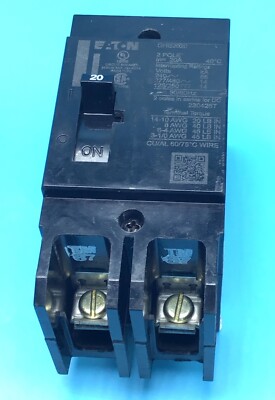 New in Box Circuit Breaker Eaton GHB2020 20 Amp 2 Pole 277/480 Bolt On ...