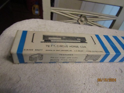 Vintage Circus Craft HO CW-163 72' Circus Horse Car Wood Freight Car ...