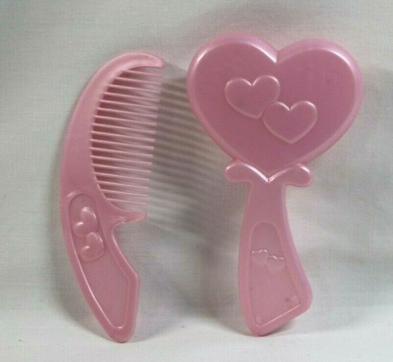 VTG BARBIE MAKE ME PRETTY Pink Pearl Comb Brush Hearts ARCO Set for ...