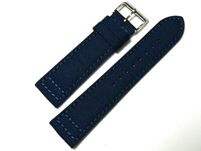18mm Hadley-Roma MS850 Mens Navy Blue Cordura Canvas Watch Band Strap ...