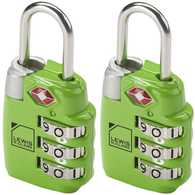 2x Lewis N Clark TSA Approved Combination Lock Travel Luggage Padlock ...