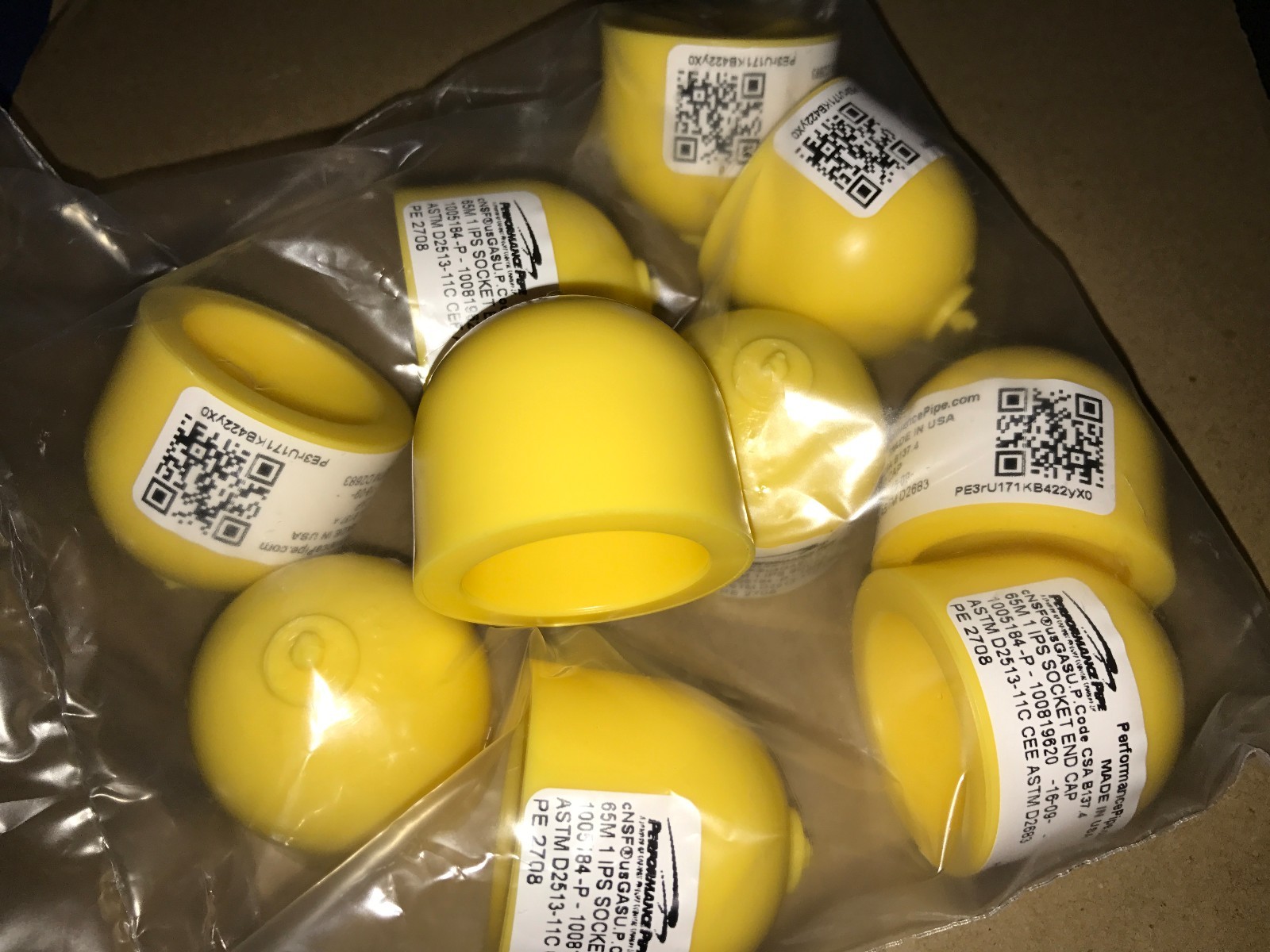 10 pcs FUSION 65M 1 IPS SOCKET SOCKET END CAP YELLOW PE-2708 Gas Pipe ...