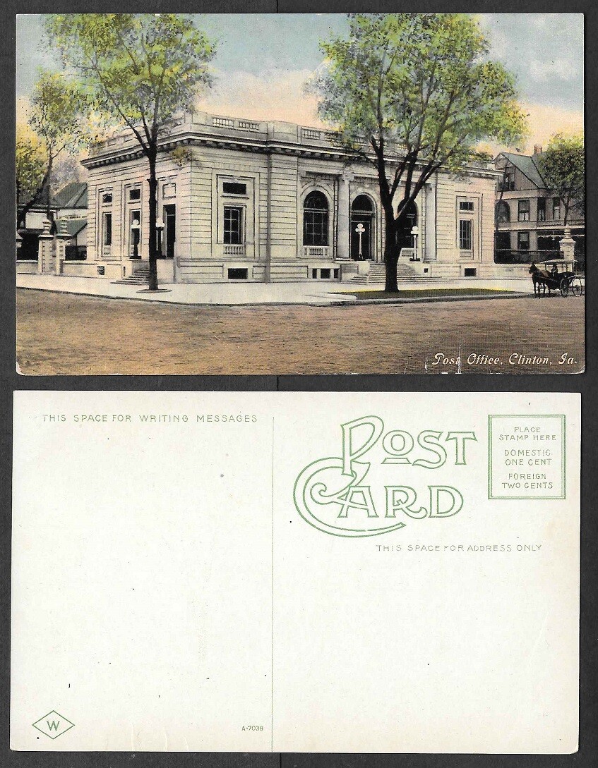Old Iowa Postcard - Clinton - Post Office | eBay