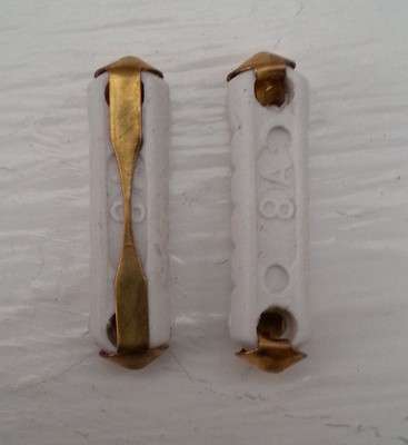 15 x 8 Amp White Bullet Torpedo Fuses Copper Brass Mercedes W123 W124 ...
