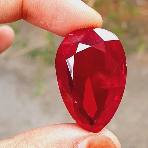 53.00 Cts Natural Mozambique Red Ruby Pear Cut Certified Gemstone b410 | eBay