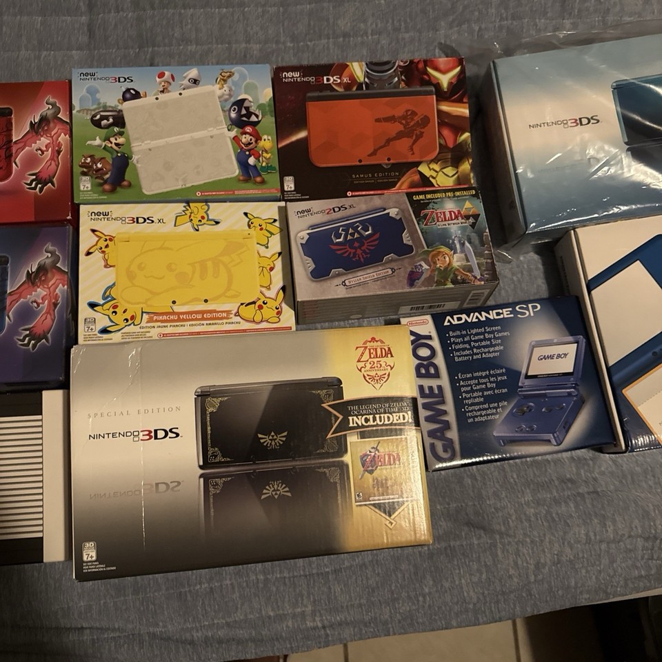 3DS XL Console Collection + 2 Gameboy Advance SPs & Dsi XL *Everything ...