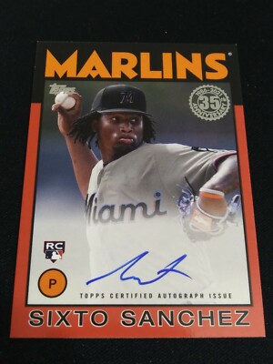Sixto Sanchez 2021 Topps Series 2 1986 35th Anniversary Rookie Auto Red ...