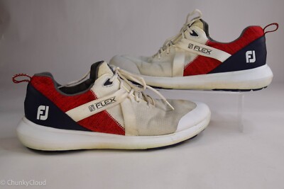 FJ Flex FootJoy Golf Sneakers White, Red, And Blue #56104 | Men's Size ...