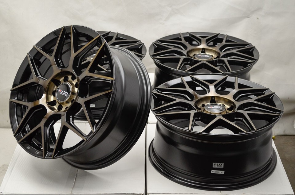 16x7 Kudo Racing Heartless Wheels Rims | 5x100 5x114.3 5x4.5 | Black w ...