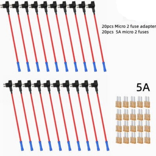 2-20 Pack Micro 2 Add-A-Circuit Fuse Tap Holder Blade Style ATR APT 5A ...