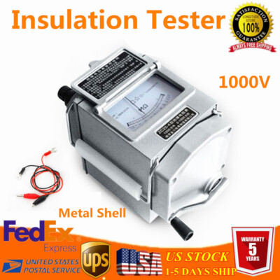 Megohmmeter 1000V Insulation Resistance Tester Hand Crank Megger 1000M ...