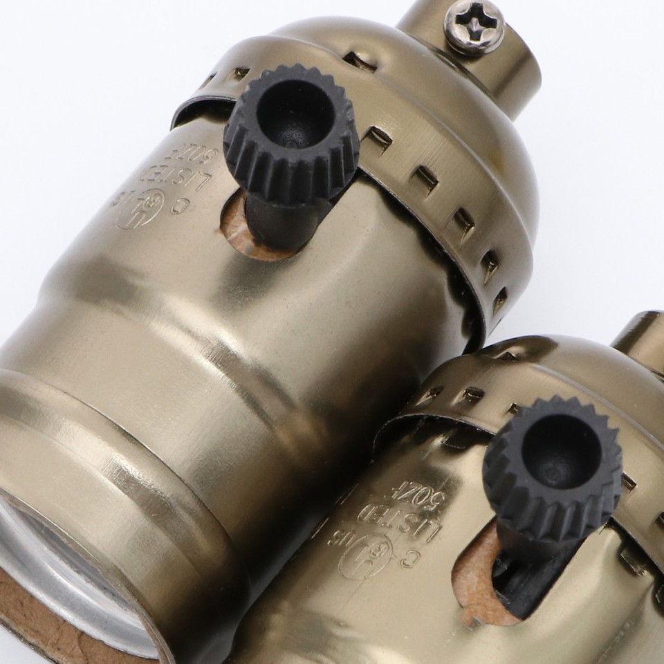 2 PCS Vintage Lamp Socket Bulb Holder Replacement Holders Base Only ...