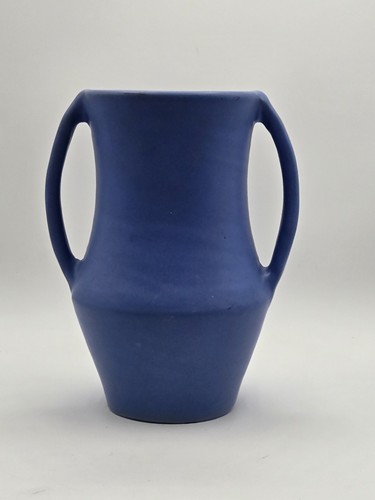 Vintage Daniel Boone Handmade Pottery Vase Double Handle Matte Blue | eBay