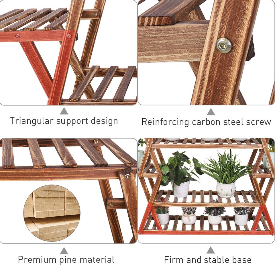 Extra Large Plant Stand Multi Tier Flower Rack Bonsai Shelf Outdoor ...