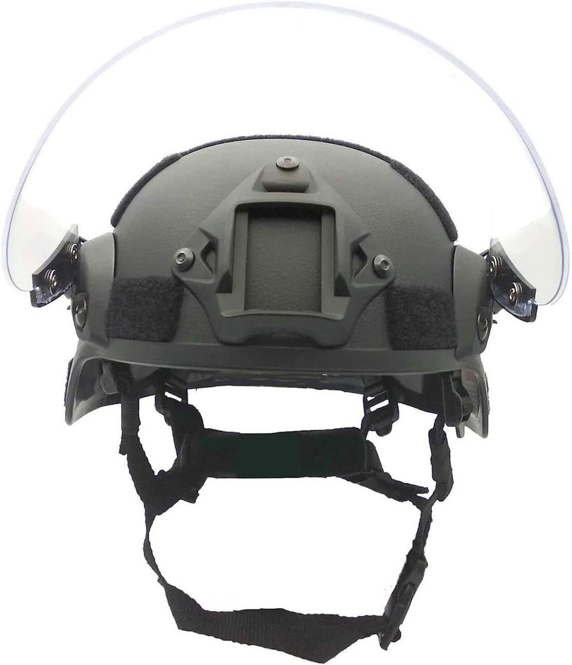Tactical MICH 2000 Fast Helmet with Clear Riot Visor Face Shield ...