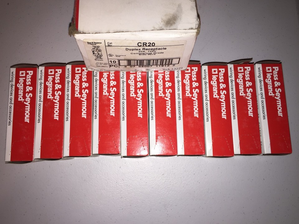 Pass & Seymour CR20 Duplex Receptacle 20A 125V Side Wire Brown Case of ...