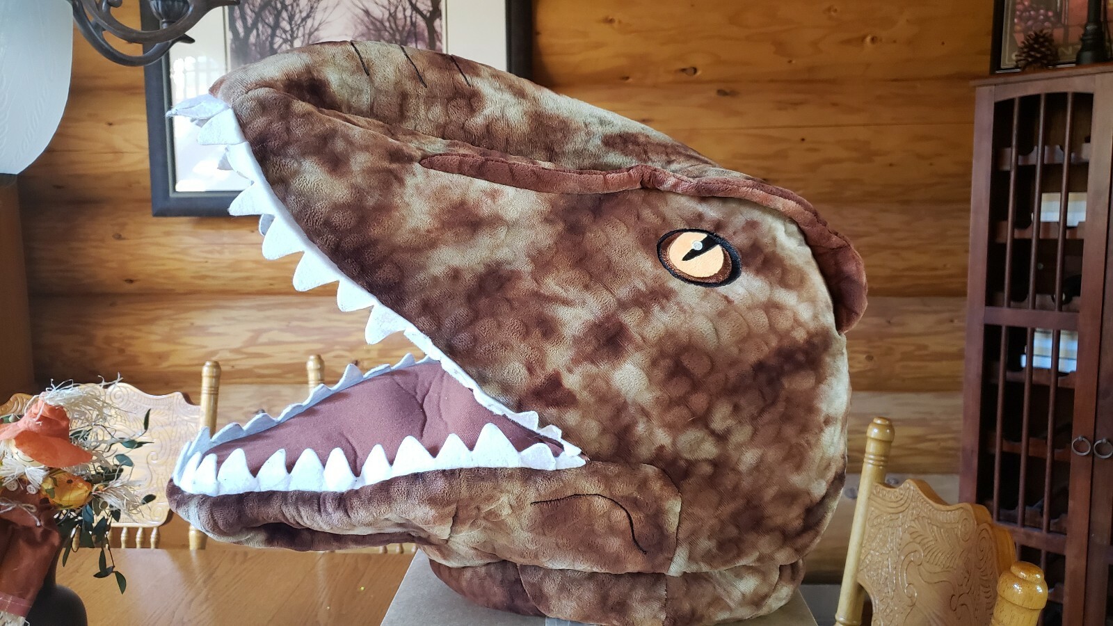 Big Greeter Heads Brown Dino T-Rex Dinosaur Full Mask… - Gem