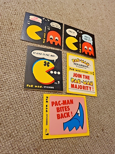 Lot of 5 1980 Pacman Sticker Cards #s17,19,20,21,22 | eBay