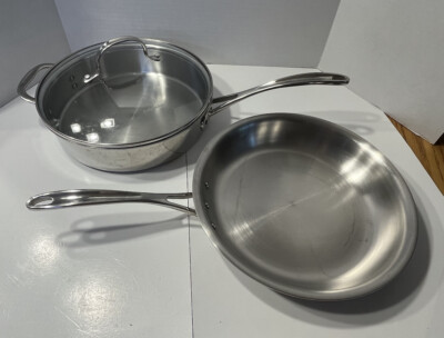 Calphalon Pan Set With Lid 10” Pan #1390 & 3 Qt Pan #5003 W/Lid That ...